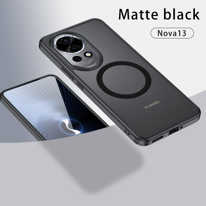 Чехол Для Huawei Nova 13 / Хуавей Нова 13, soft touch, чехол-кардиомонитор, поликарбонат (PC), защита камеры, ударопрочный, усиленные углы, Huawei, Huawei Nova 13, black,