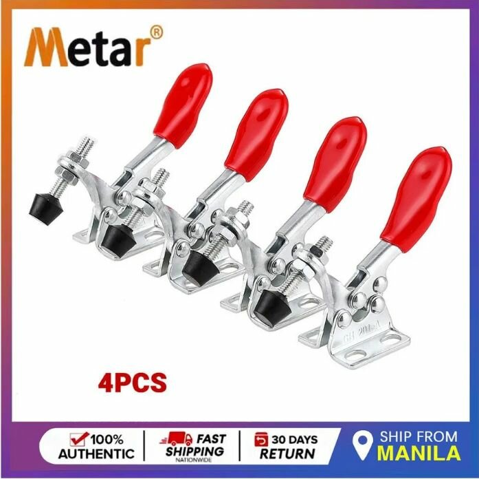 GEALFIS Прижим столярный рычажный 4 шт 227 кг 35x171 мм, антикоррозийный с титановым покрытием, самофиксирующийся с эксцентриком, для древесины и металла, вес 250 г