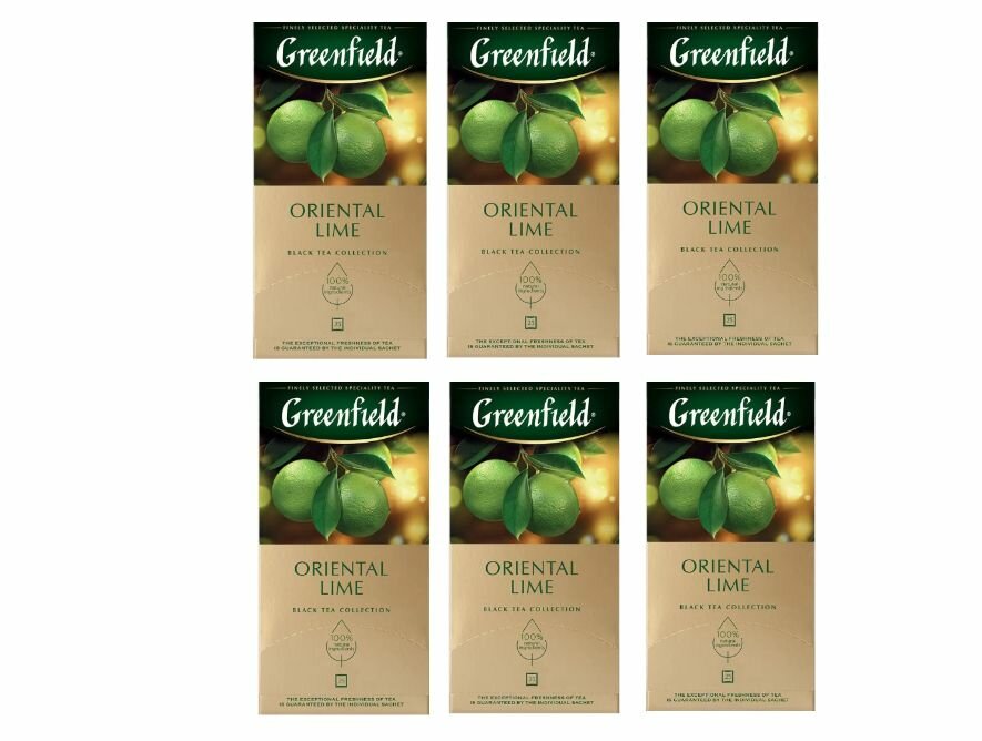 Greenfield Чай в пакетиках Oriental Lime 25 пак по 1.5г , 6 уп