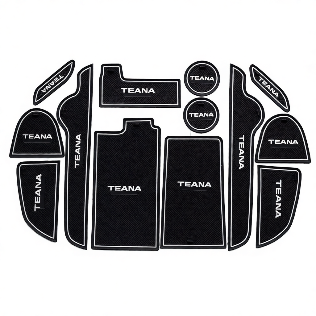 Силиконовые накладки MyPads на Nissan Teana III 2014-2020 в салон автомобиля на дверь, подстаканник, на подлокотник