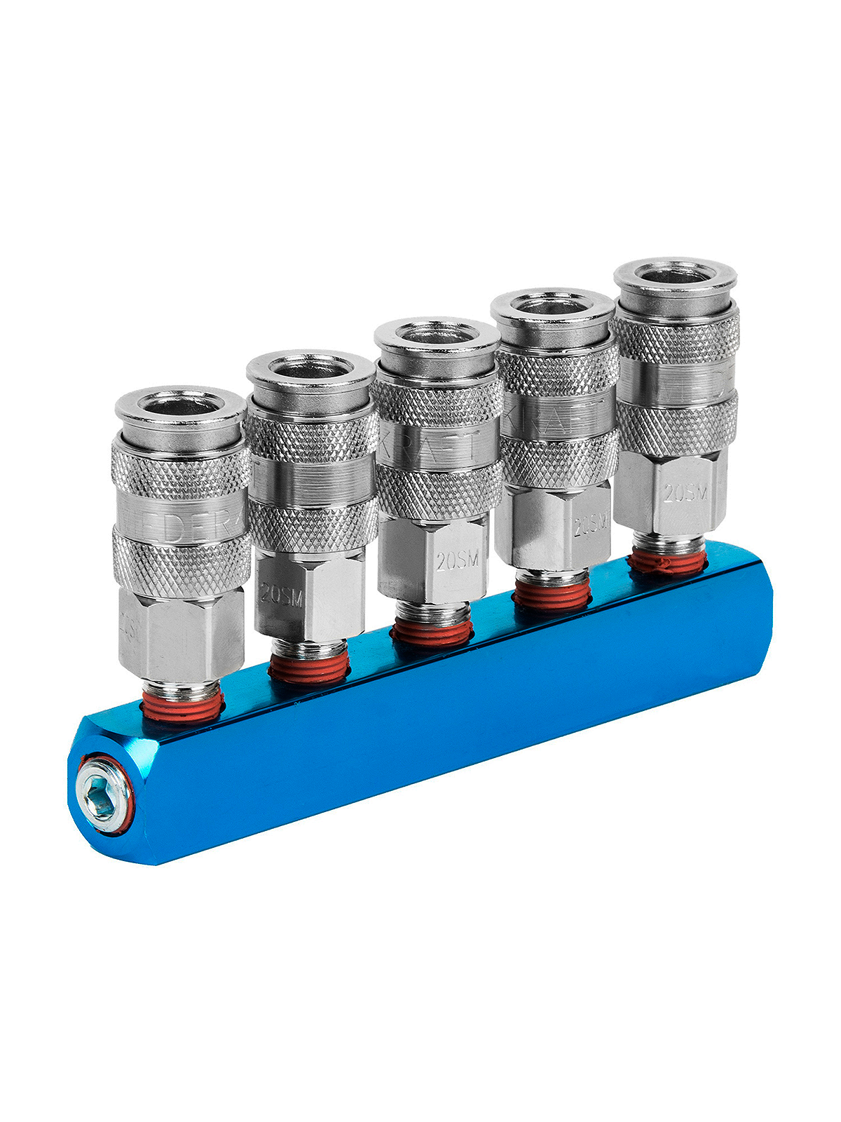 Пневматический разветвитель WIEDERKRAFT WDK-85MX, 5 быстроразъемных соединений типа мама