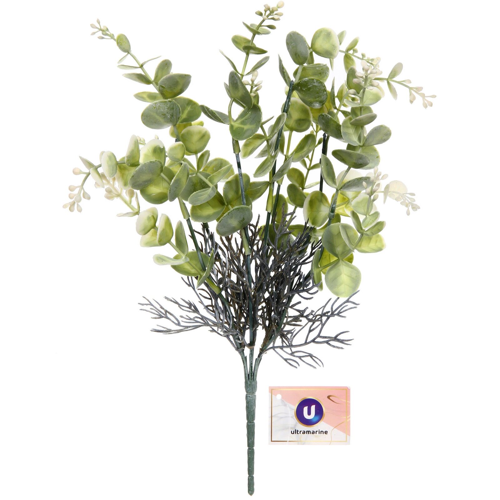 Искусственный эвкалипт «Волшебство трав» 35 см, светло-зеленый, ветка с бутонами, для декора и композиций