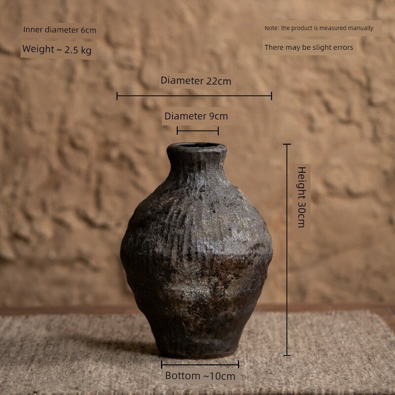 Керамическая ваза Shengxuan Jingdezhen, в ретро-стиле, неправильной формы, деревенская глиняная банка, для сухоцветов,