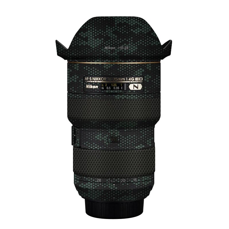 Nikon AF-S 16-35mm f/4G ED Ультра-широкоугольный зум-объектив в зеленой отделке с змеиной чешуей для фотосъемки