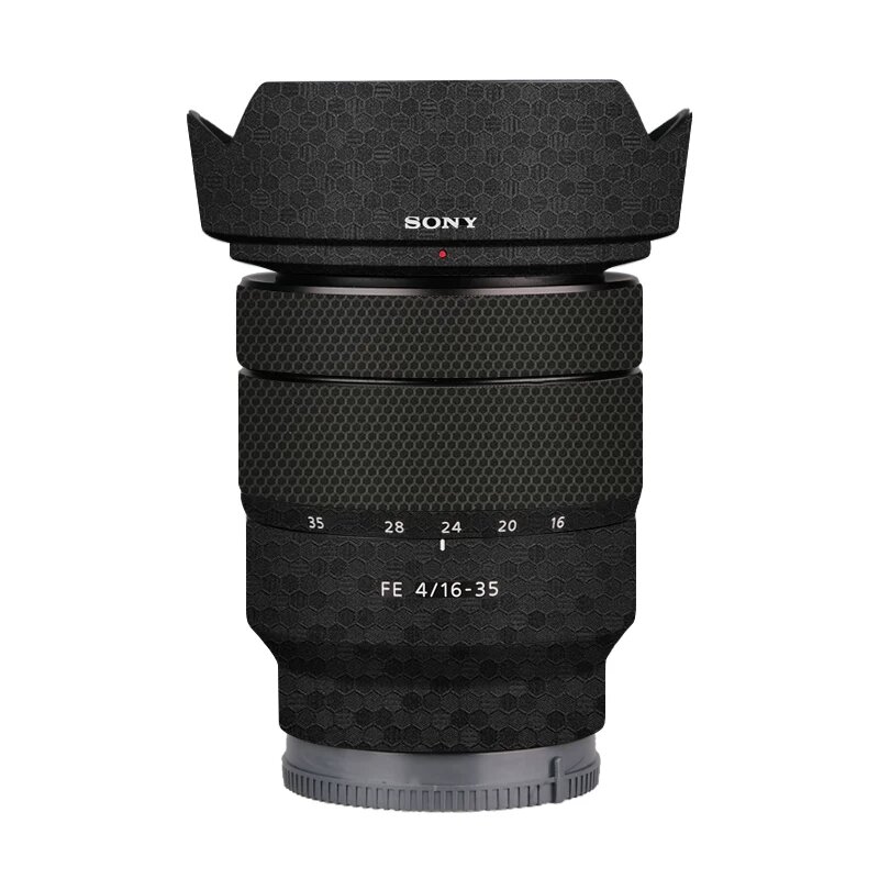 Защитная пленка для объектива Sony FE 16-35mm F4 ZA с клеем 3M, черная сота