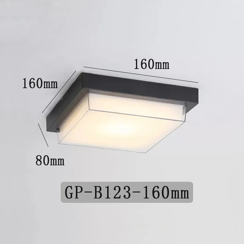 Накладной светильник GP-B123-160mm, 160x160x80mm, Warm White