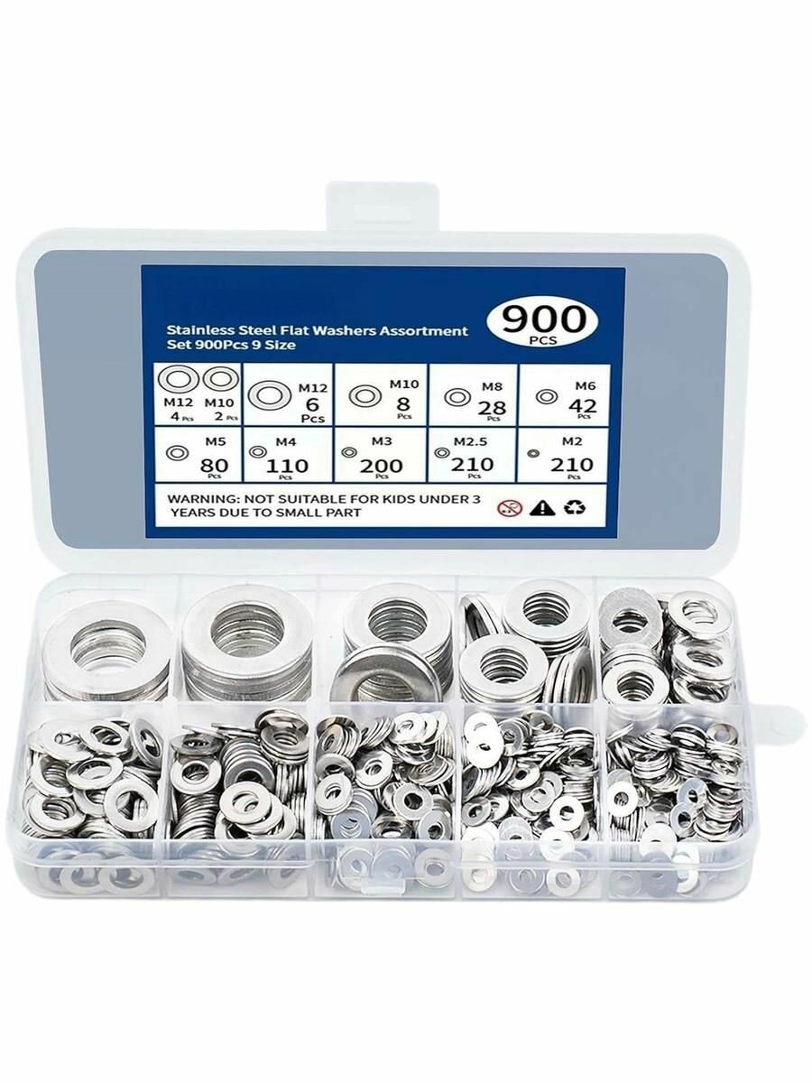 Шайба Плоская, DIN125, ГОСТ 11371-78, 900 шт, 240 г