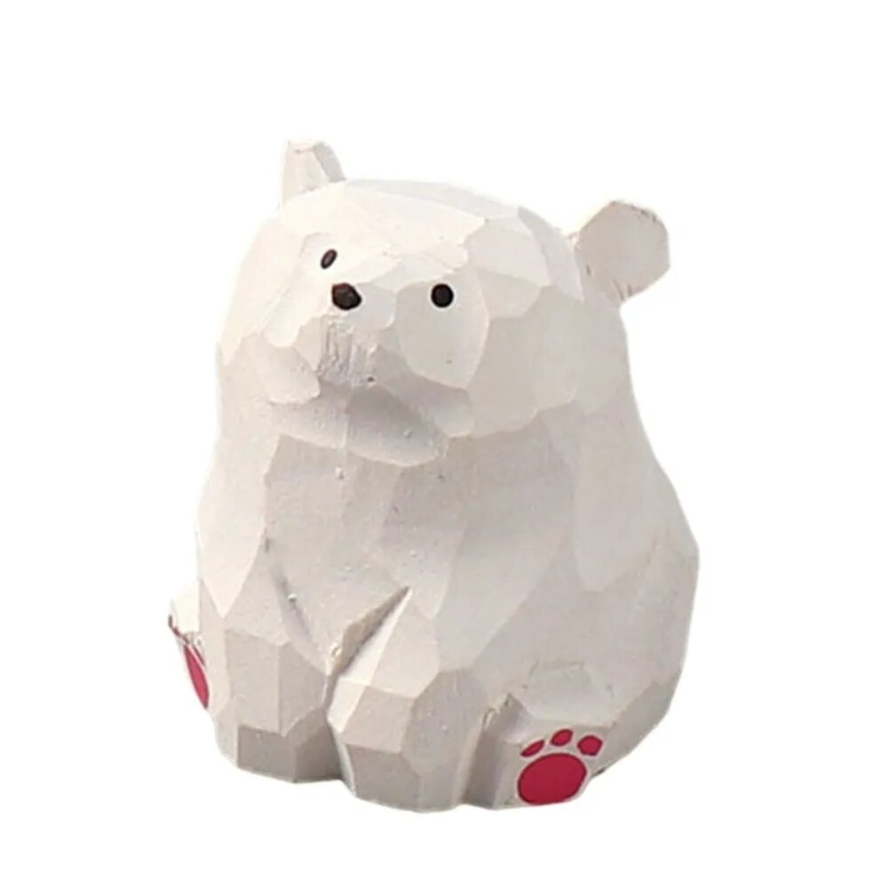 Маленькие украшения ручной работы для резьбы по дереву-украшения из белого медведя для резьбы по дереву