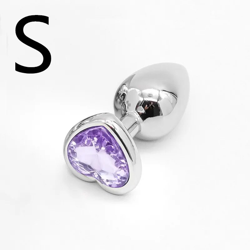 Анальная пробка сердце Light Purple-S