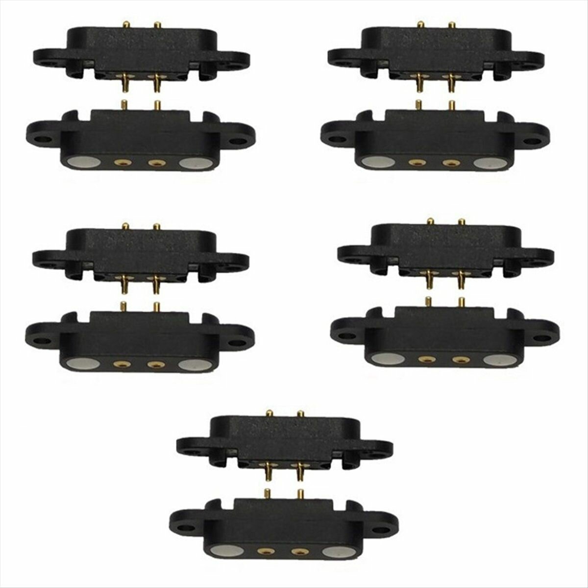 5 пар, 2-контактный магнитный разъем Pogo Pin "папа-мама", расстояние 2,5 мм, 1,5 А, водонепроницаемый разъем для зарядки аккумулятора автомобиля