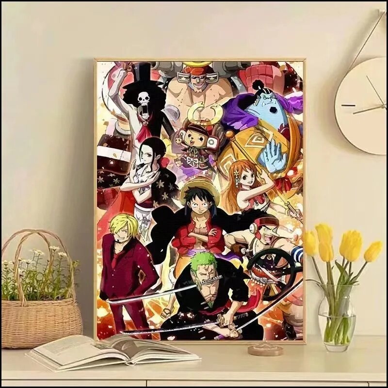 Kартина по номерам, Аниме One Piece(Ван-Пис), Ника Луффи(Nika Luffy), Декоративная роспись30x40cm