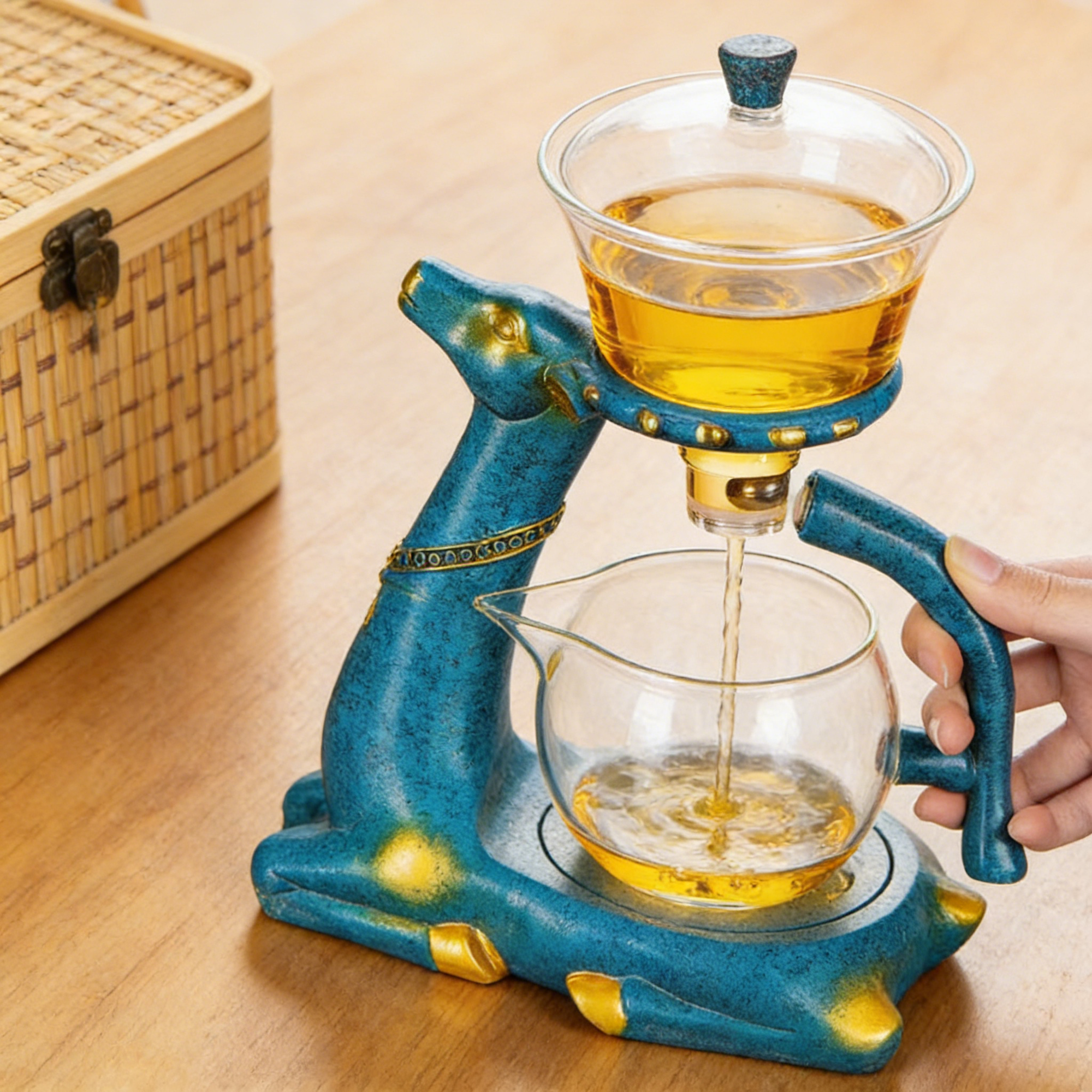 Эксклюзивный гунфу чайник Нефритовый олень для заваривания пуэра, оснащенный клапаном