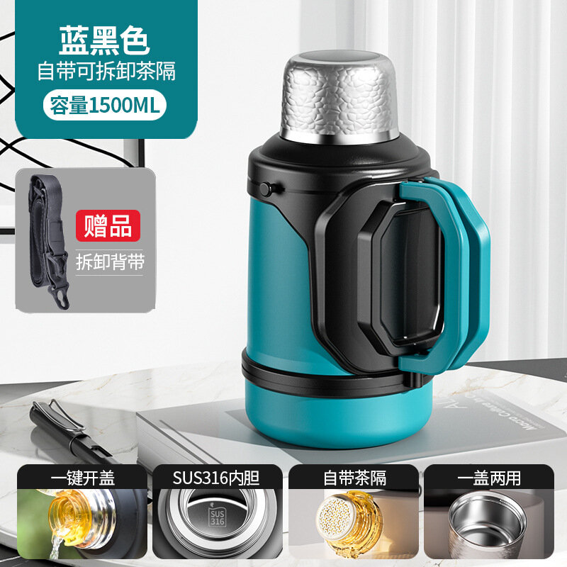 Термос большой емкости для улицы, 316 нержавеющая сталь, бутылка для горячей и холодной воды, портативный чайник, кастрюля для тушения, ручка для автомобиля и дома