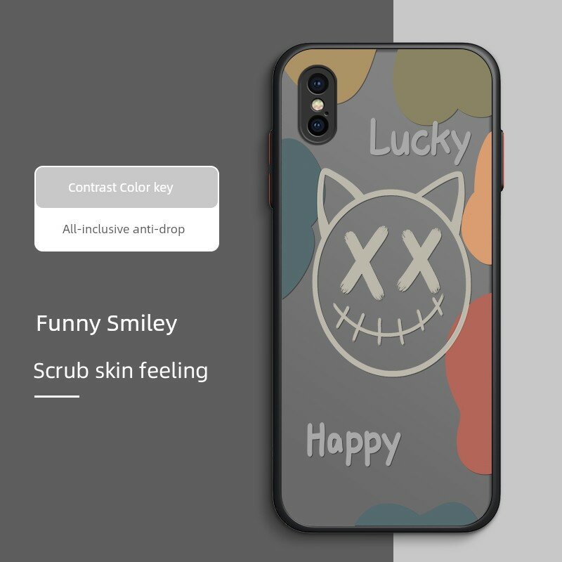 Чехол для iPhone X/XR/XS/XS Max с милым смайликом, новый, с эффектом кожи, для женщин и мужчин, креативный, мультяшный,