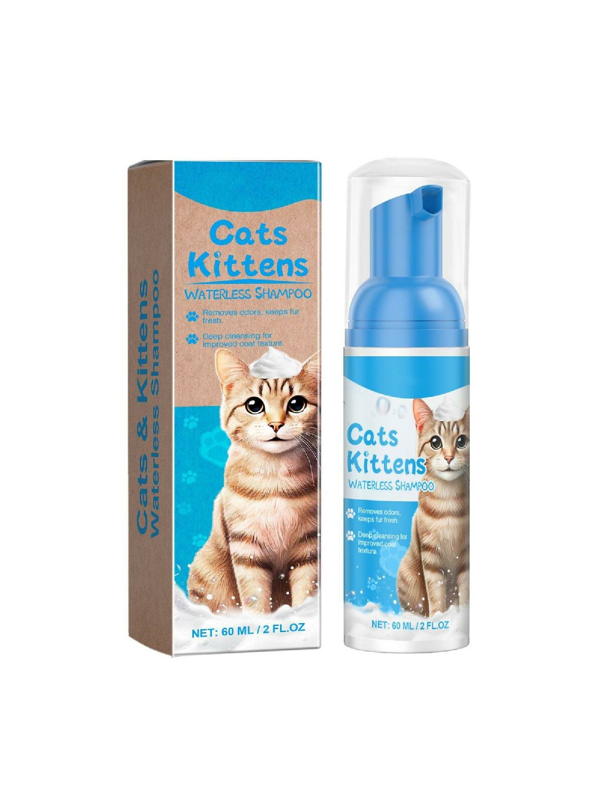 Мусс Для Сухой Чистки Домашних Животных, Пена Для Груминга, Свободно Моющая Нежный Мусс Для Купания Кошек