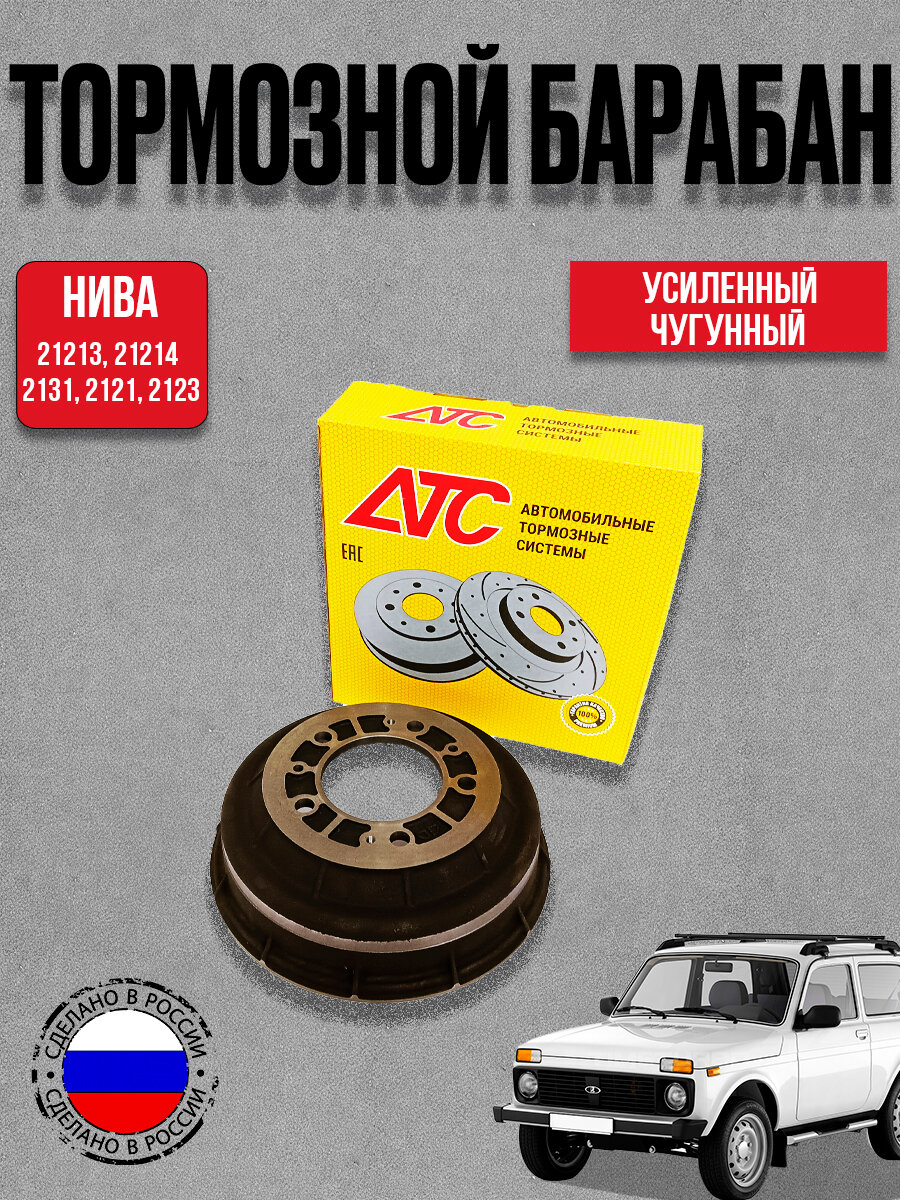 Усиленный тормозной барабан ( с чугунной вставкой) для а/м ВАЗ 2121, 2123