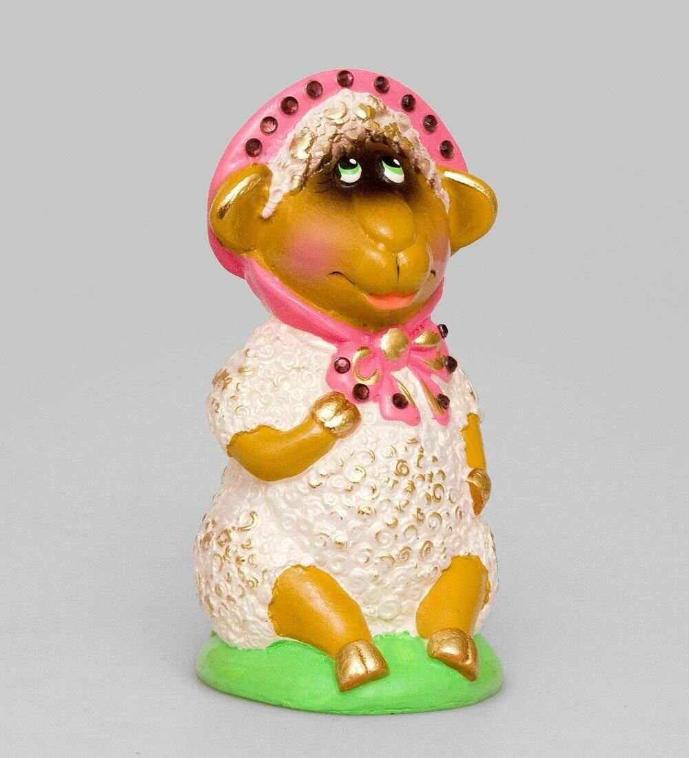 Фигурка гипсовая Овечка на полянке эк. A2026061 разностор, Гипс