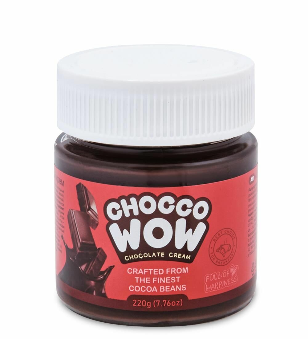 Шоколадный крем 220гр (ChoccoWow) A2189936 Sonuar, Сахар, жир кондитерский (рафинированные дезодорированные растительные масла: ши, рапсовое, соевое, полностью гидрогенизированное