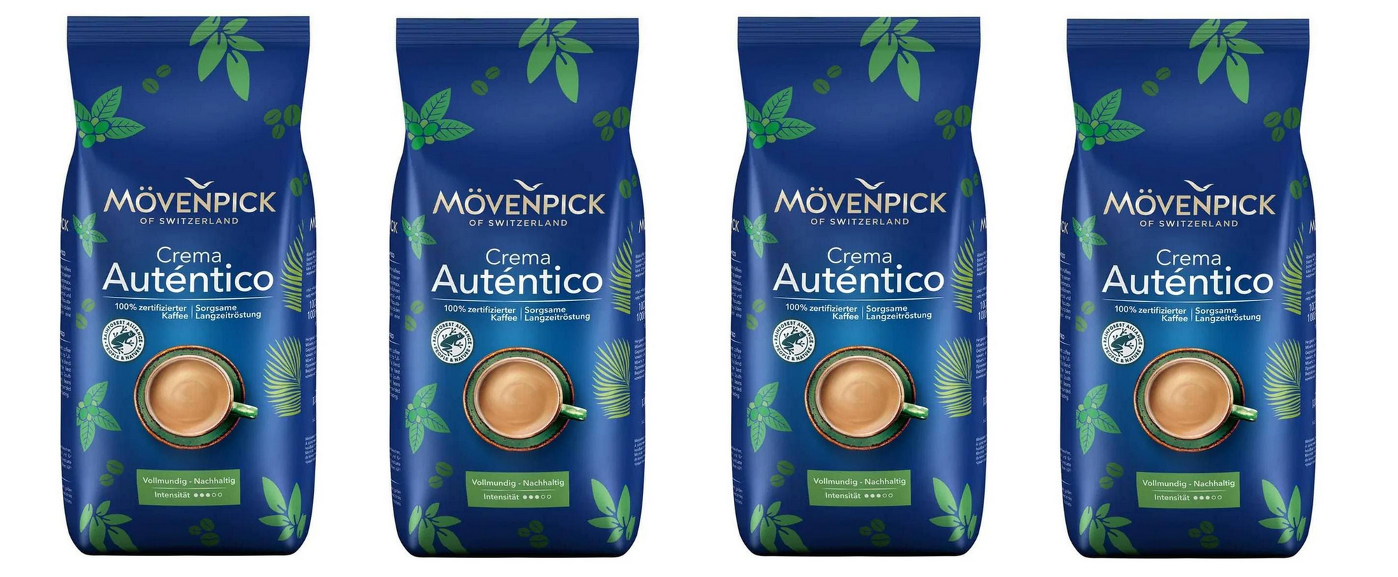 Кофе MOVENPICK EL Autentico CAFFE CREMA в зернах, натуральный, 1 кг - 4 штуки