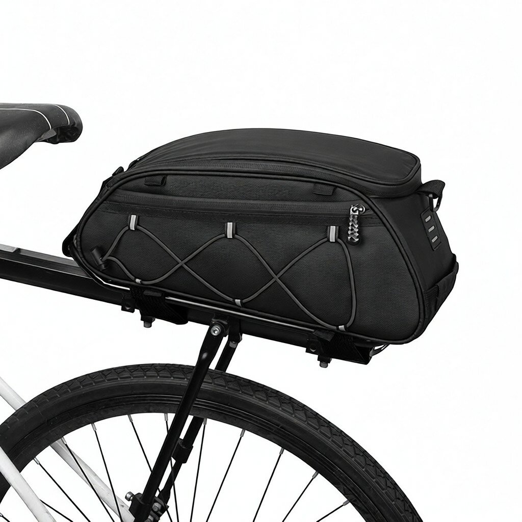 Waterproof Bicycle Rear Seat Bag Cooler Bag Bike Rack Bag Trunk Bag Cycling Cargo Luggage Bag Pannier Shoulder Bag, цвет: Черный / Зеленый / Серый / Оранжевый / Красный / Желтый, размер основной сумки: 36.5 * 16 * 14см, вес: 420г, количество: 1 шт.