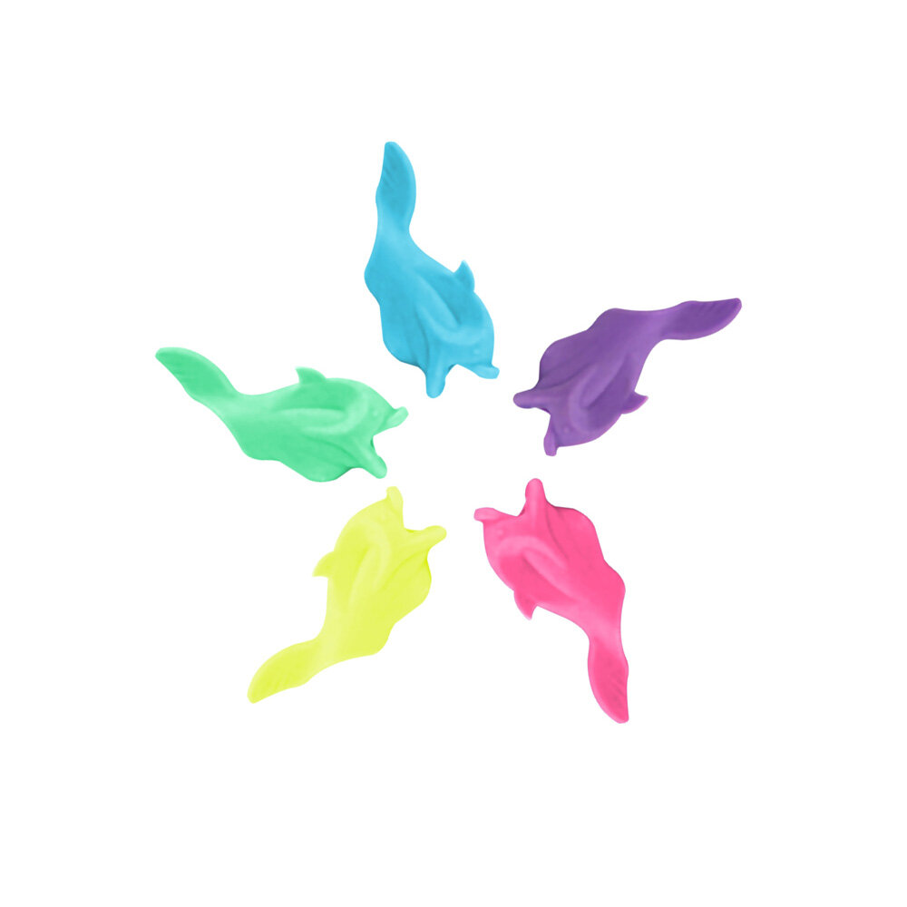 5 ПКУ Карандашные захваты для письма Рыба Дельфин Обучение захвату ручки Помощник для пальцев Дети Дошкольники Детский сад Исправление письма Трассировка (Цвет случайный)