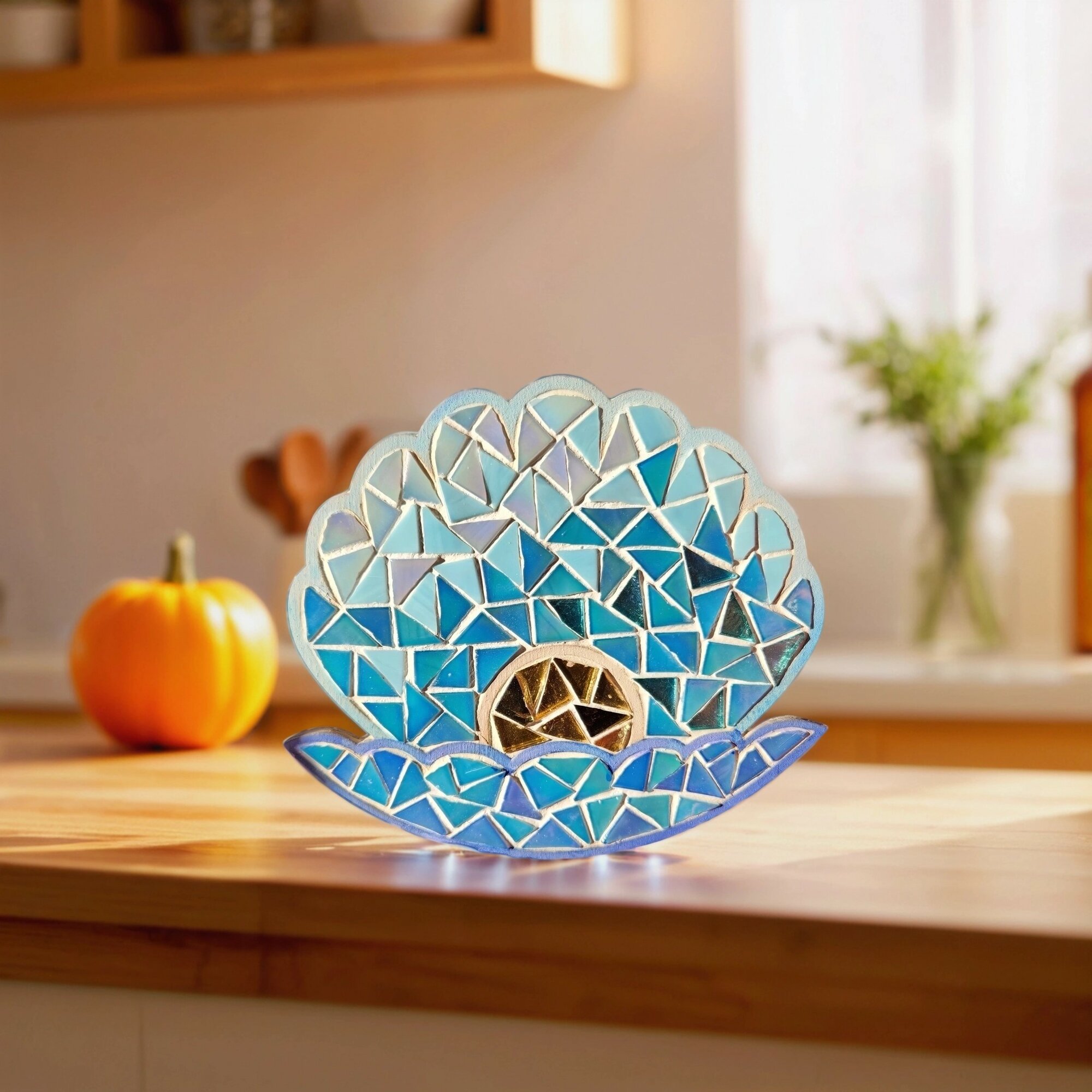 Набор для творчества стеклянная мозаика Ракушка , витражное стекло , 50 элементов,10 оттенков