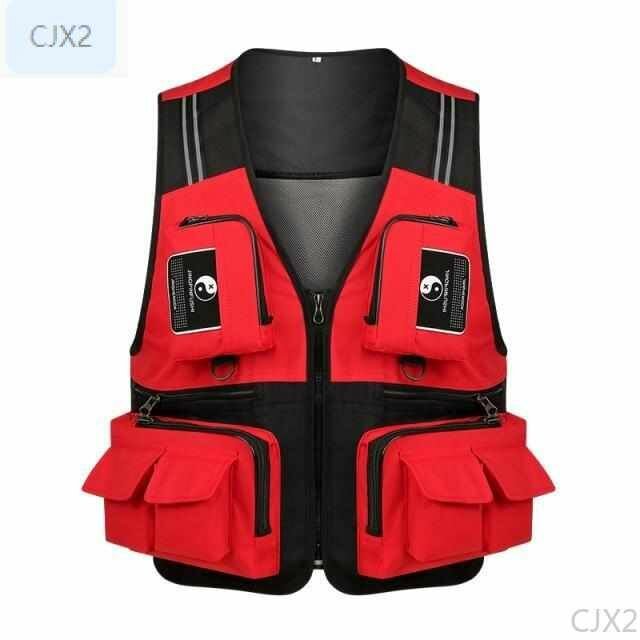 Съемный рыболовный жилет Несколько карманов Сетка-CJX2