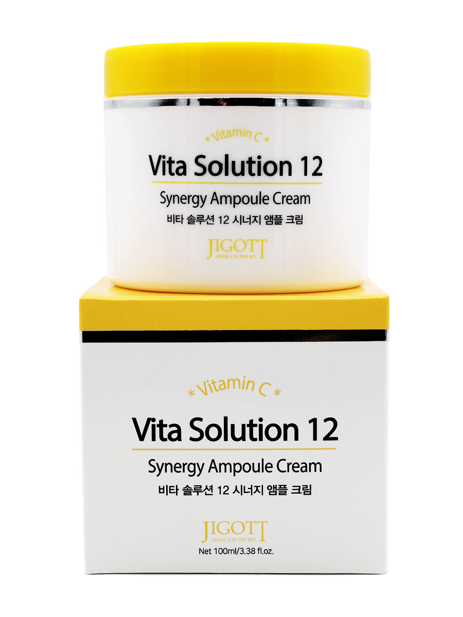 Jigott Крем для лица ампульный с витамином C Vita Solution 12 Synergy Ampoule Cream, 100 мл