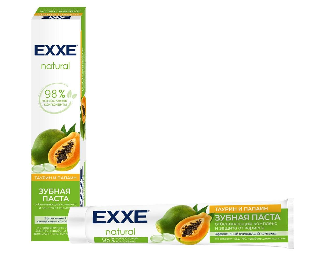 Паста зубная EXXE NATURAL таурин И папаин 75МЛ