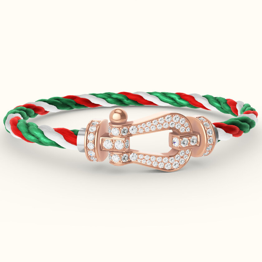 Браслет с пряжкой в виде подковы, красный шнур, парный стиль для мужчин и женщин, электропокрытие 18К розового золота, браслет на удачу по знаку зодиака, DIY