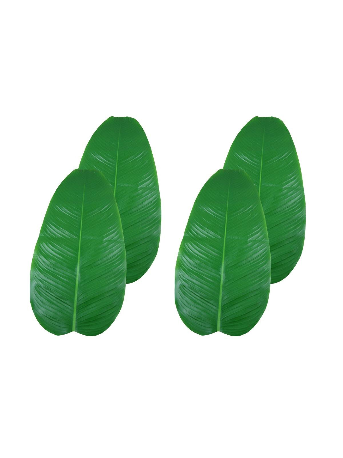 4шт стильных зеленых имитационных банановых листьев для украшения кофейни
