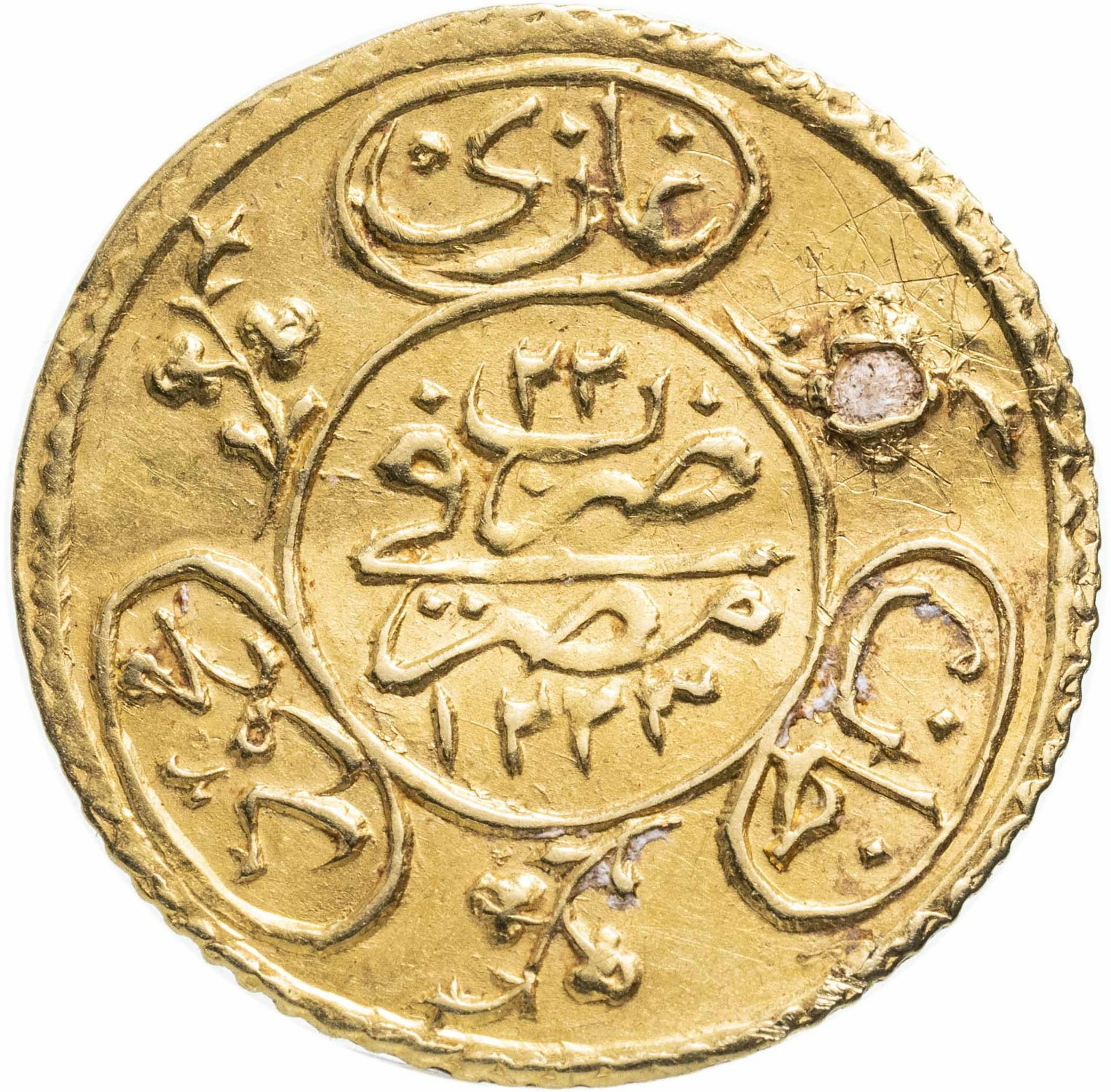 Османская империя, Махмуд II, 1808-1839 годы 1223-1255 хиджри, 1/2 Хайрие Алтын Золото, в сохранности XF