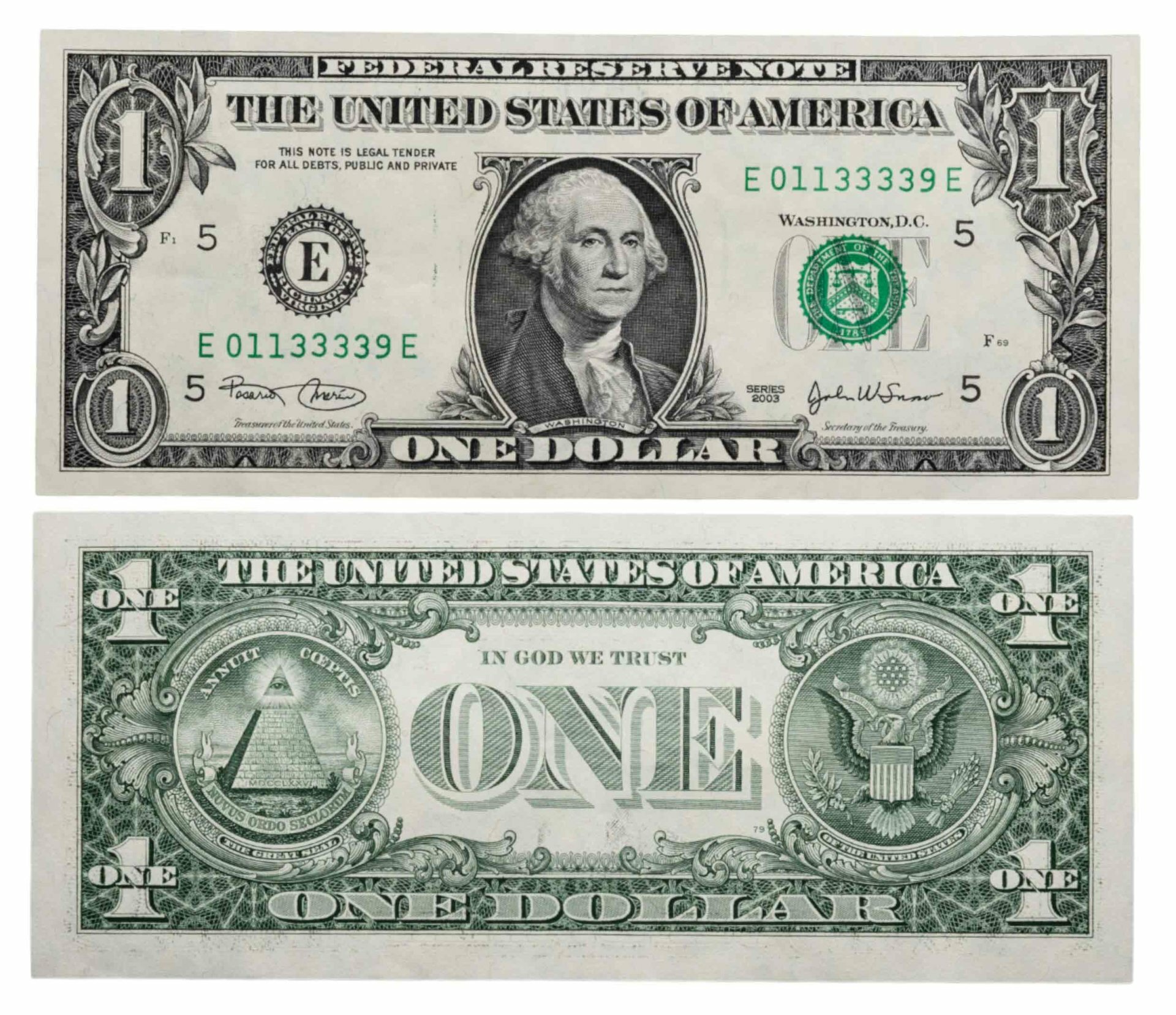 США 1 доллар 2003 Pick 515a Е - Ричмонд