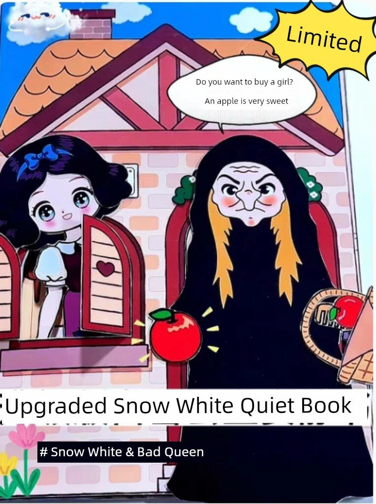 Набор для творчества «Белоснежка»: Бумажная кукла-раскраска, полуфабрикат, развивающая игрушка для девочек, тихая