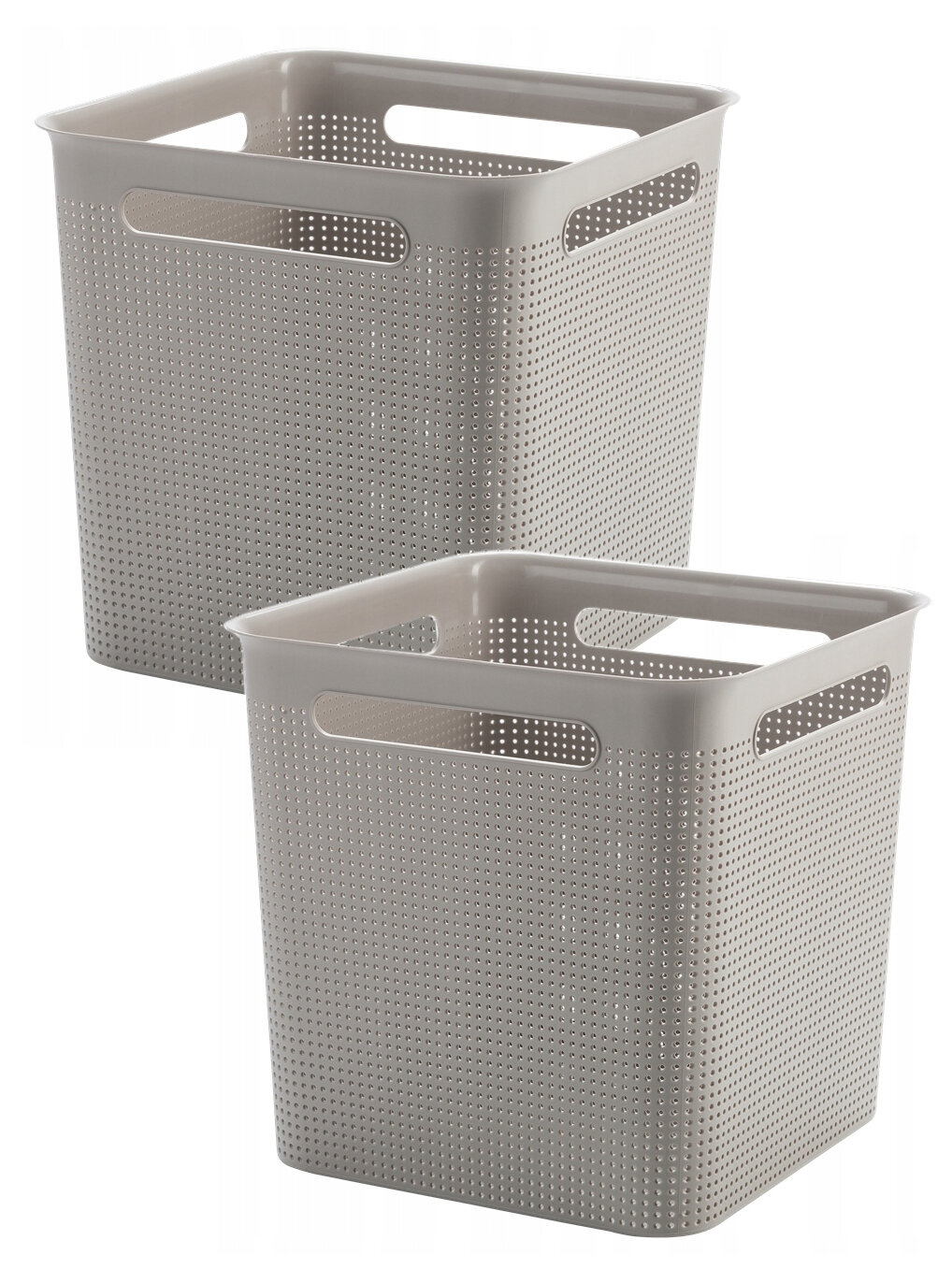 Набор корзин для хранения вещей, белья, игрушек, универсальная с ручками, для дома Rotho Brisen 18 л, 2 шт.