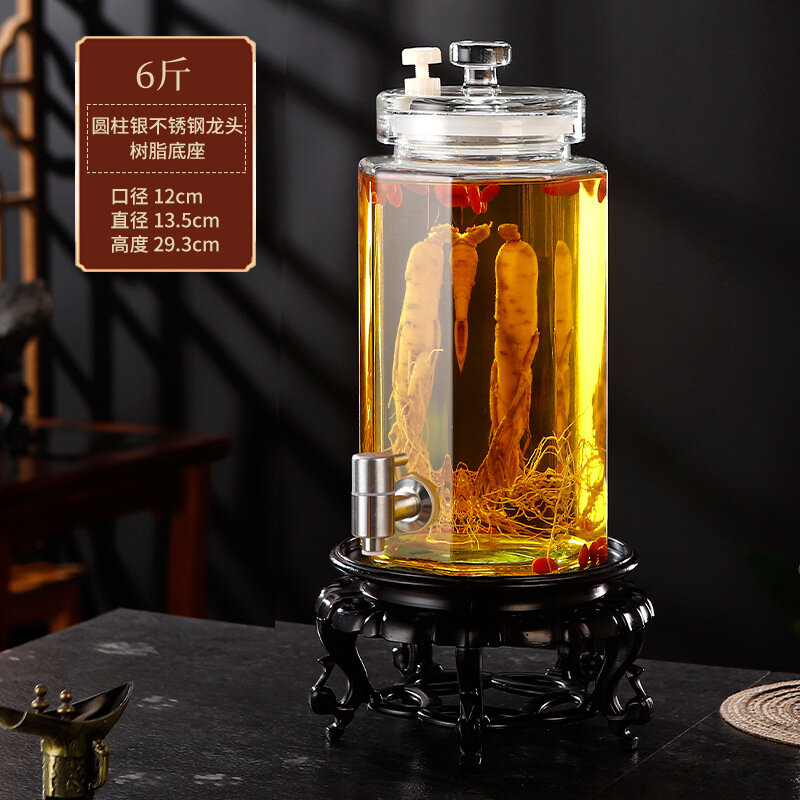 Бутылка для вина 10kg специальная банка для вина для заваривания женьшеня, ягод годжи, лечебная бутылка для вина с герметичной банкой и краном