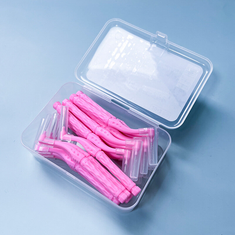 7-образная межзубная щетка в коробке, портативная L-образная межзубная щетка, щетка для зазоров между зубами, ортодонтическая зубная щетка, брекеты, межзубная щетка, 20 штук