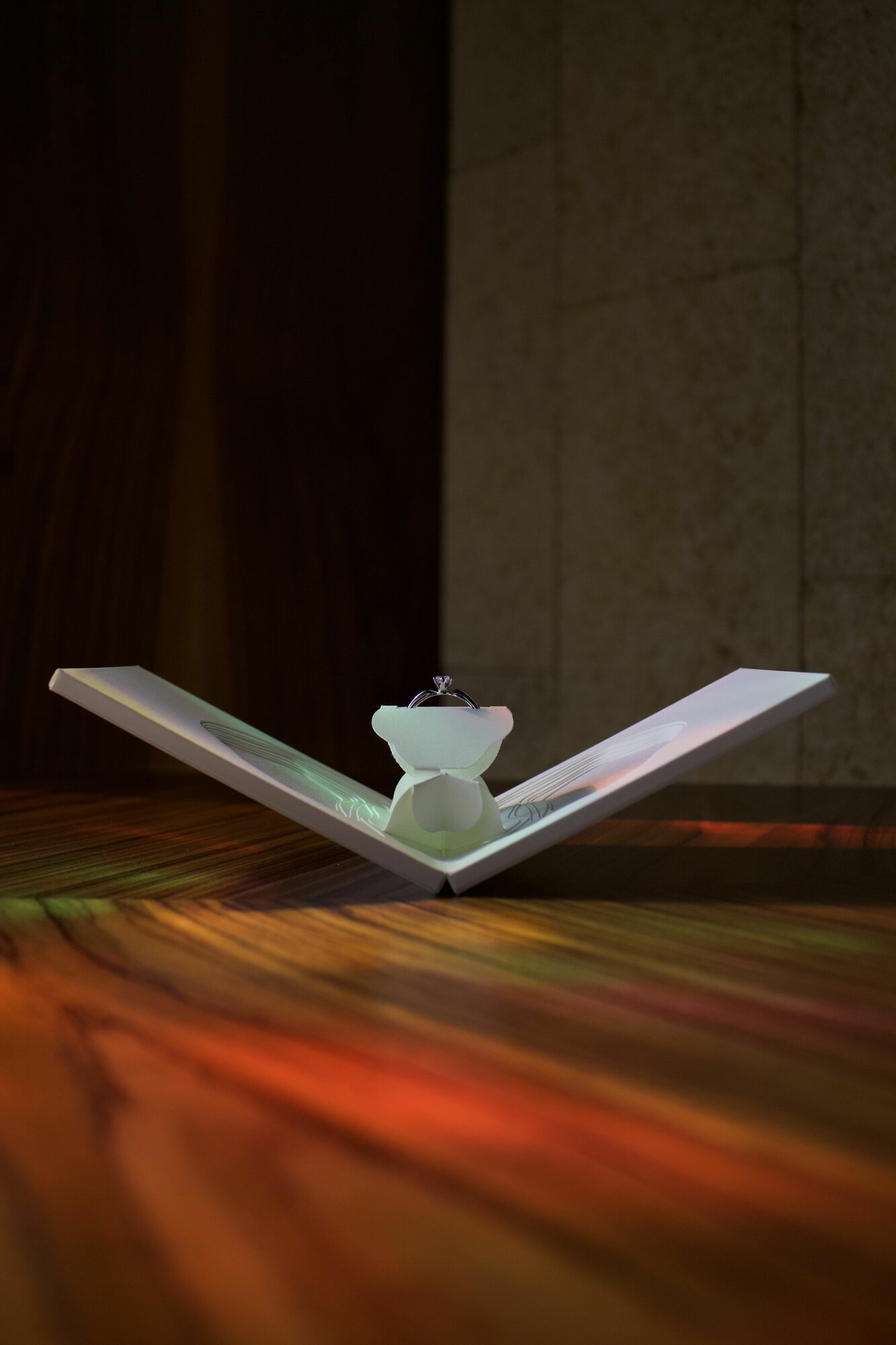 Футляр для кольца Wellions, размер XS, цвет Жемчуг. Коробочка для помолвочного кольца с поворотным механизмом