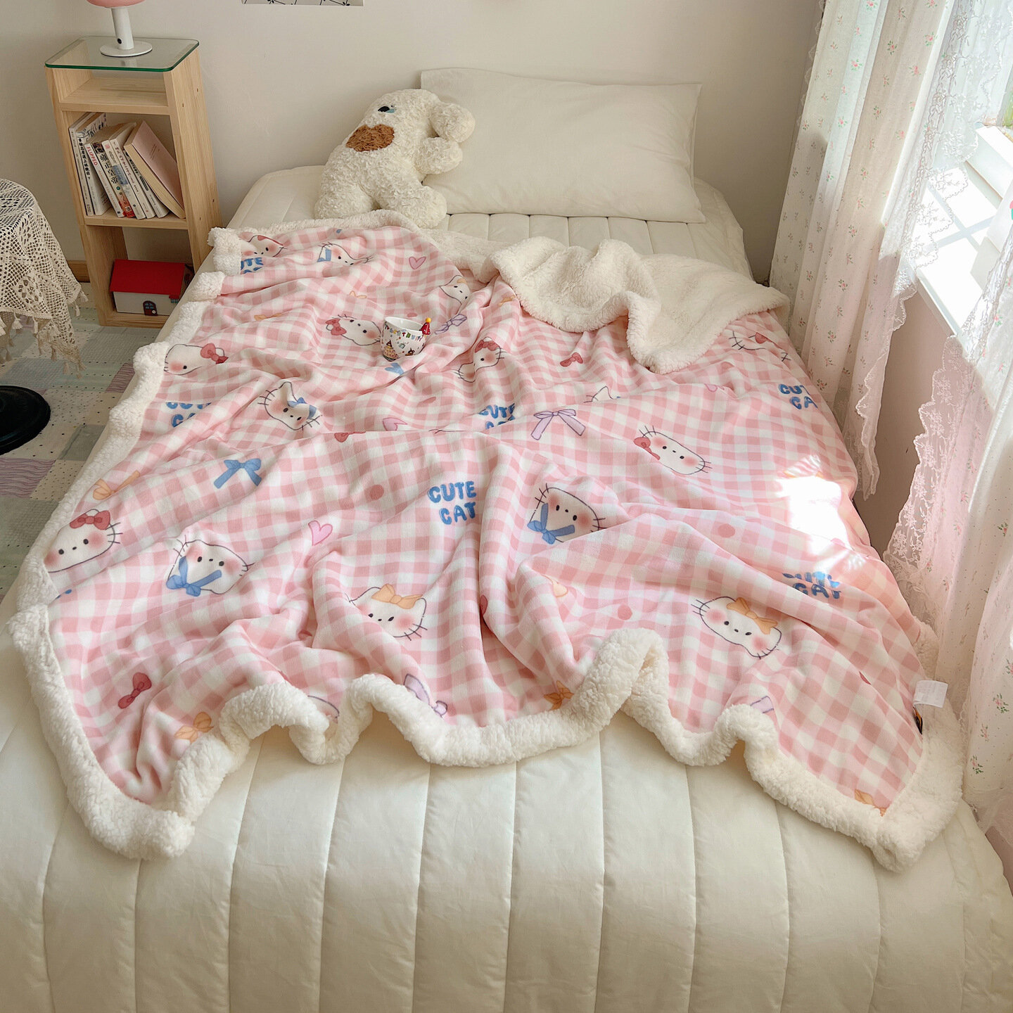 2026 Новейшее милое одеяло из овечьей шерсти для кошек, утепленное коралловое одеяло для дивана, осенне-зимнее одеяло для девочек