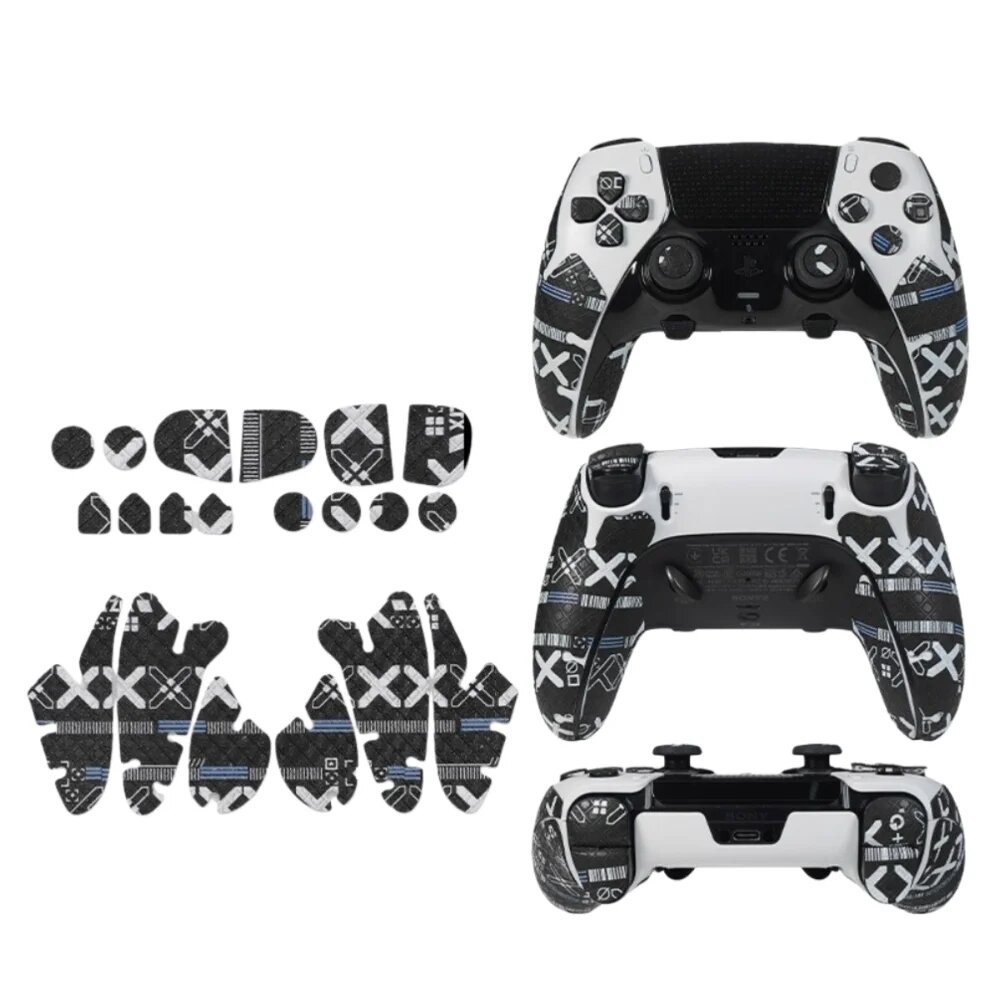 Наклейки для геймпада PS5, белый/черный, PU C-Black 1