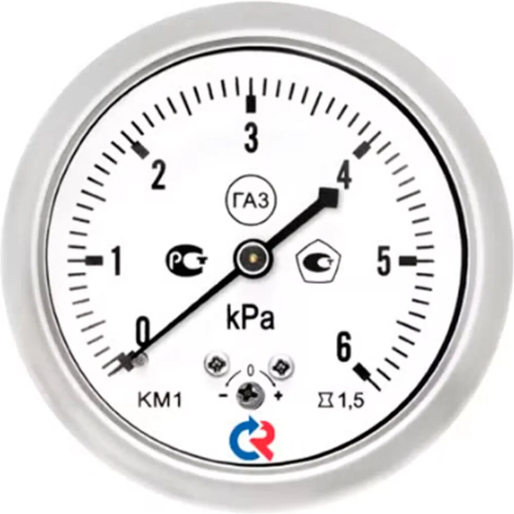 Манометр Росма КМ-12Т осевой (0-6кПа) М12х1.5 1.5, ДК63мм D070-06537
