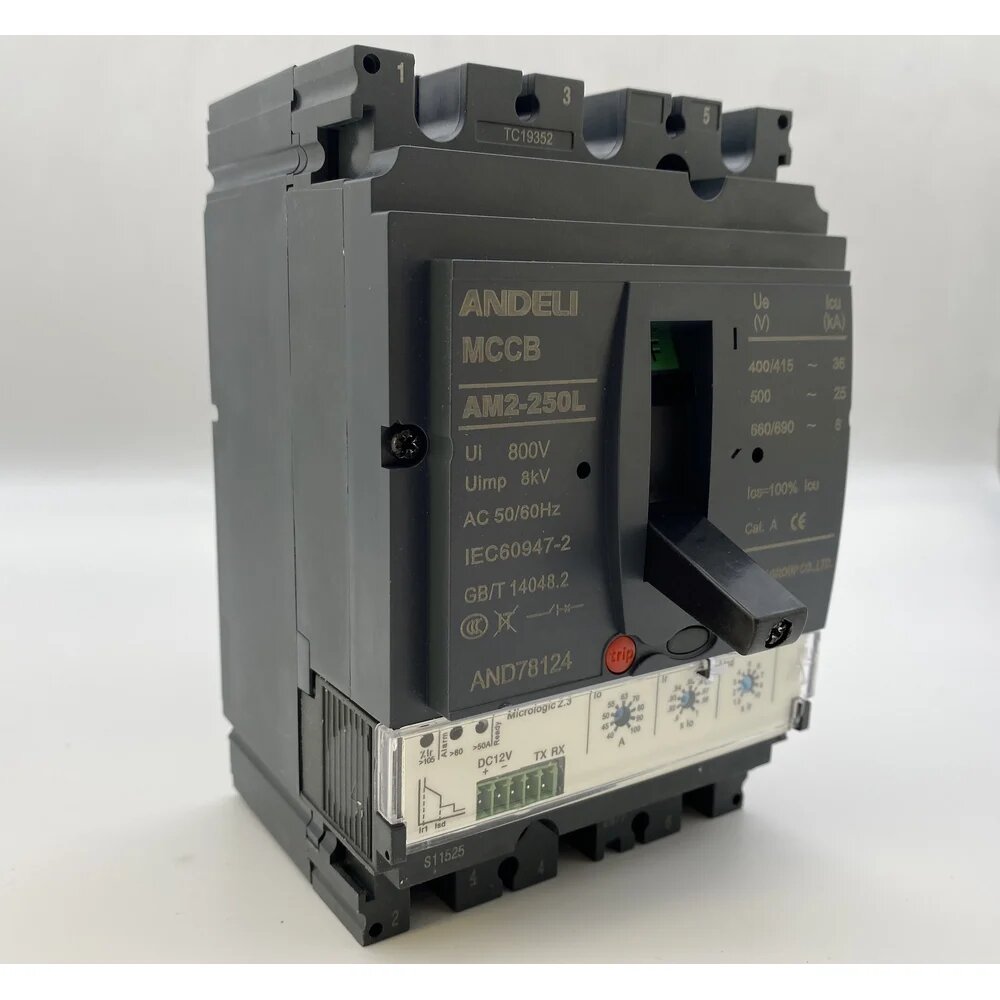 Автоматический выключатель ANDELI AM2- N- 250-2.3SE 250А Ir=0,4-1,0In, Ir=0.9-1Io, Isd=1,5-10Ir 36кА электронный расцепитель ADL06-1212