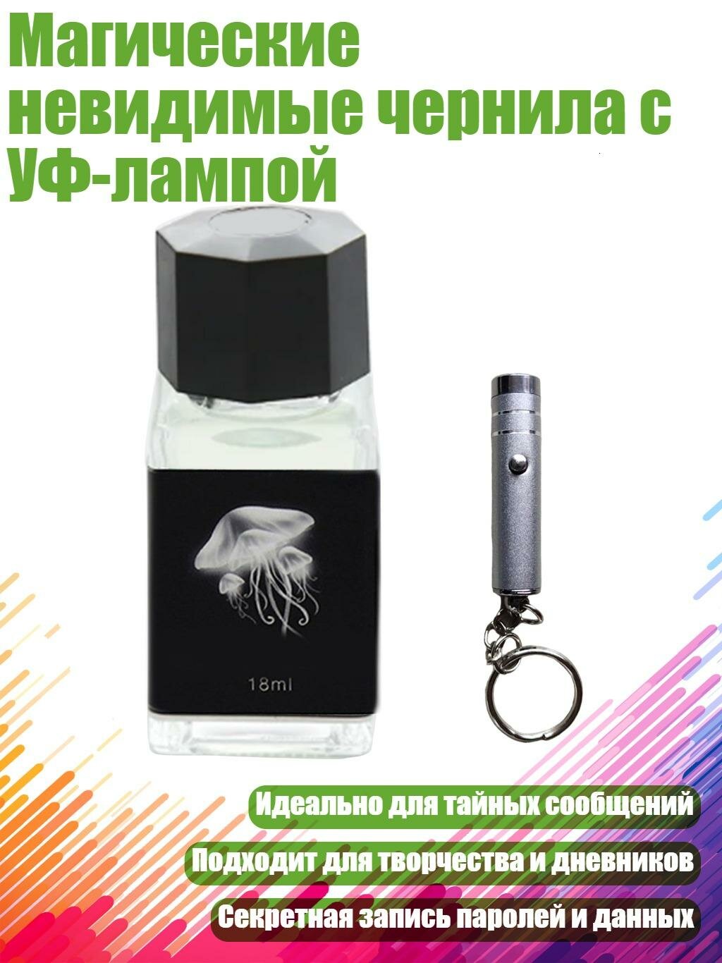 Магические невидимые чернила с УФ-лампой