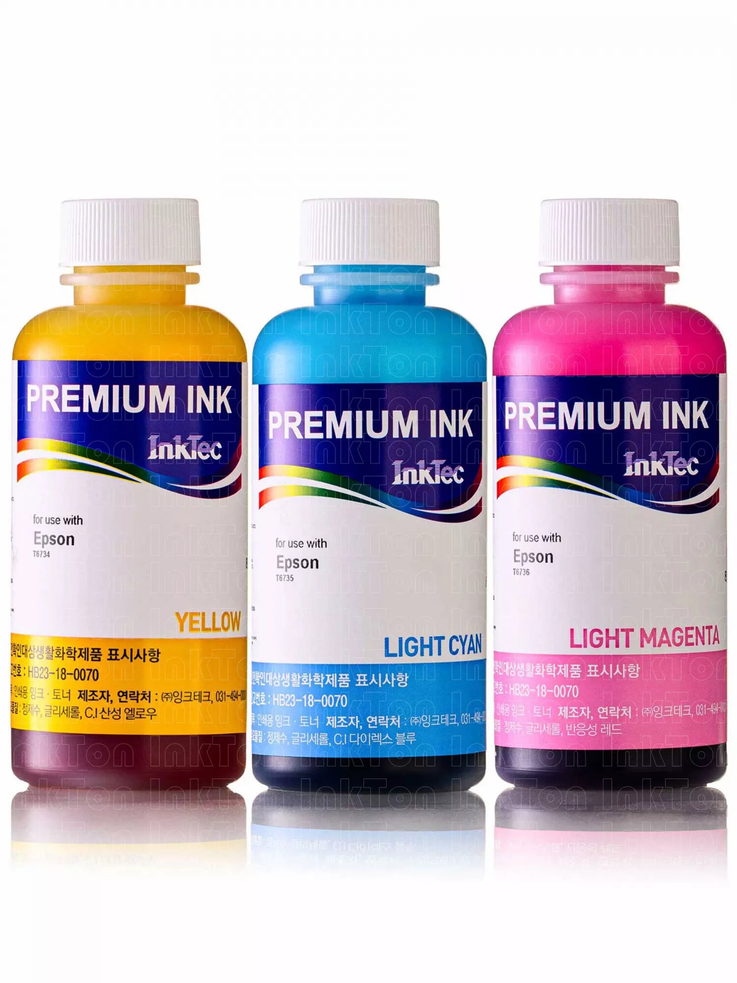 Чернила для принтера Epson L800, L805, L810, L850, L1800, 673, 300 мл, желтый, светло-голубой, светло-пурпурный