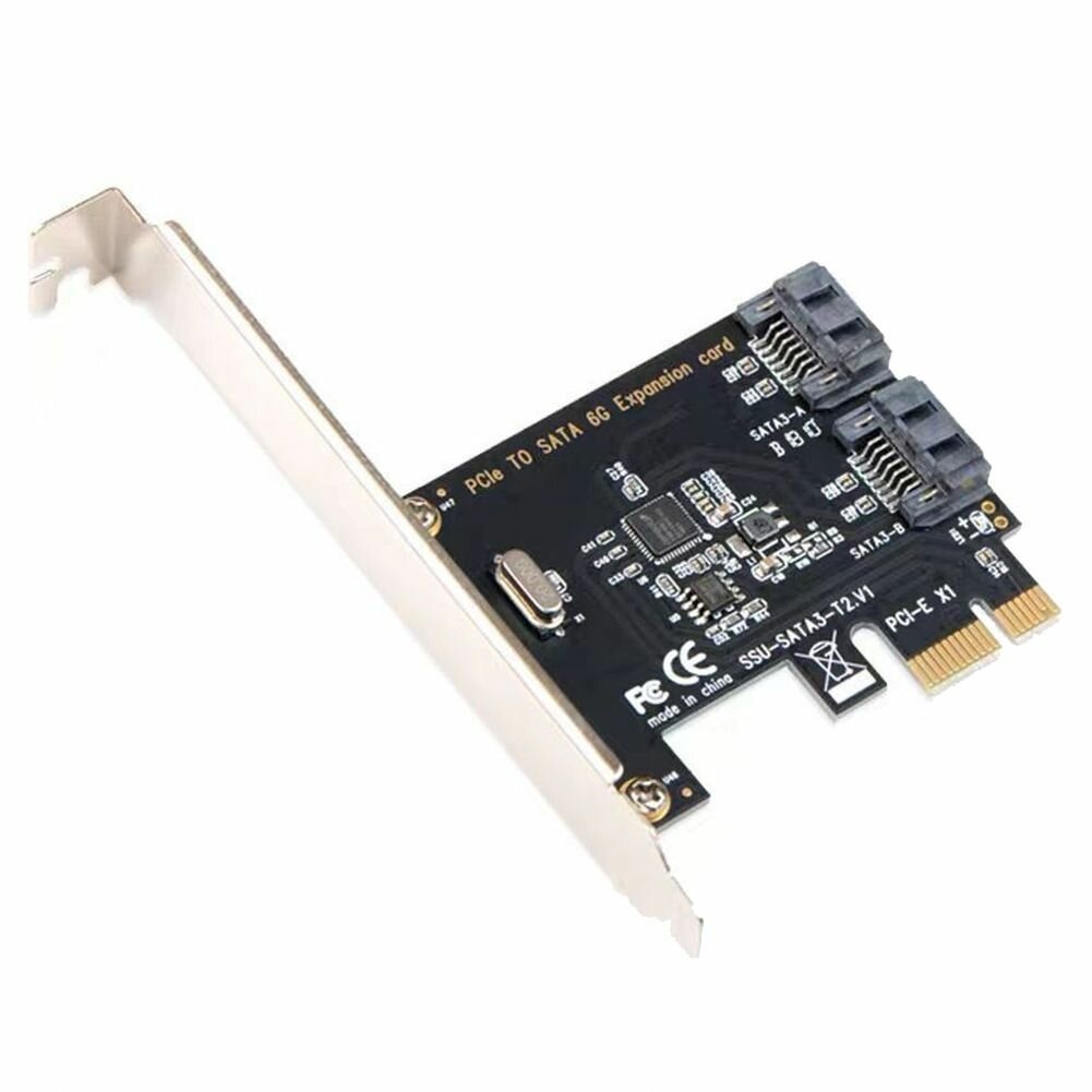 Карта PCIE-SATA Адаптер PCI-E Преобразователь PCI Express в SATA3.0 2-портовый а