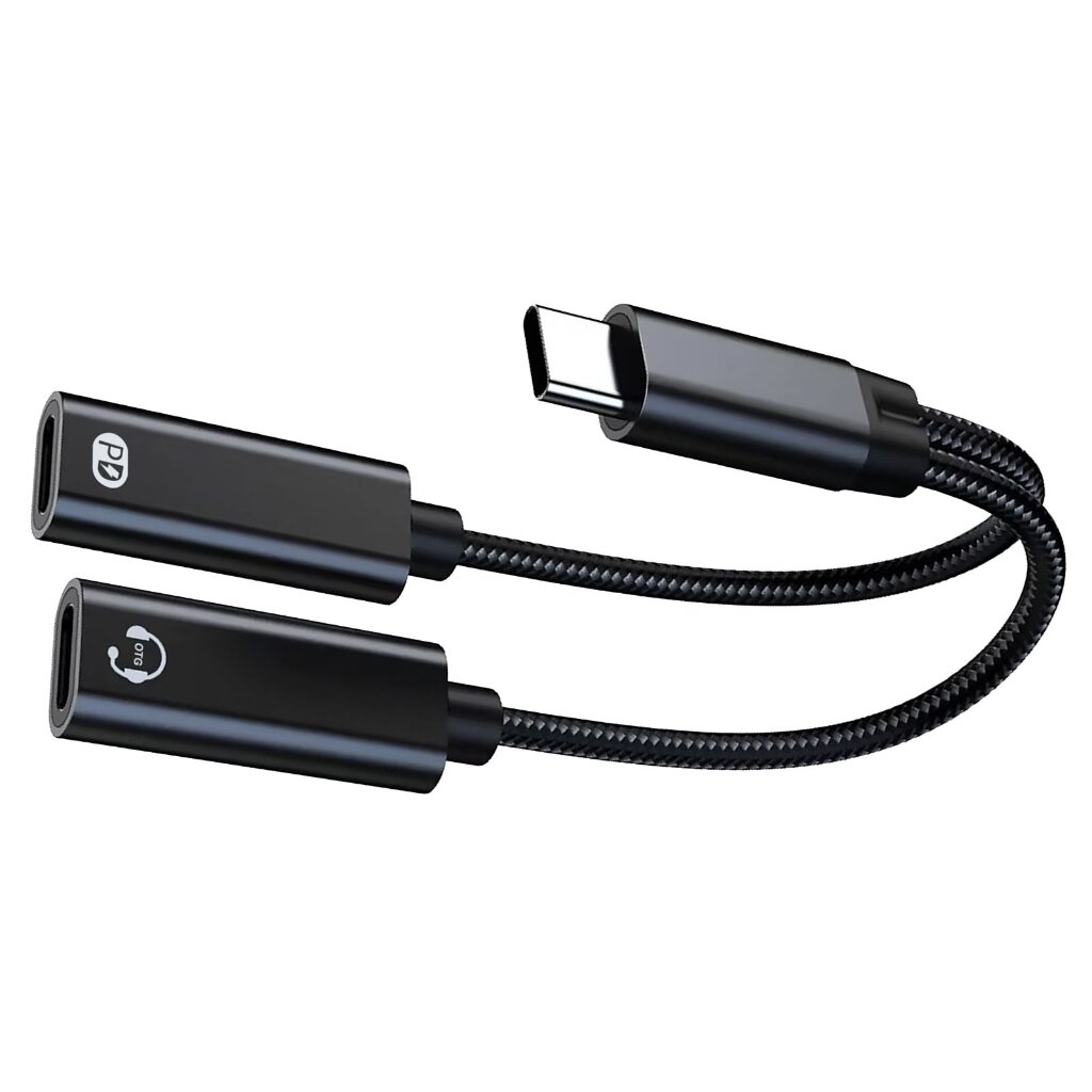 USB C Разветвитель 2 в 1 USB C Адаптер для наушников Звуковой кабель PD60W