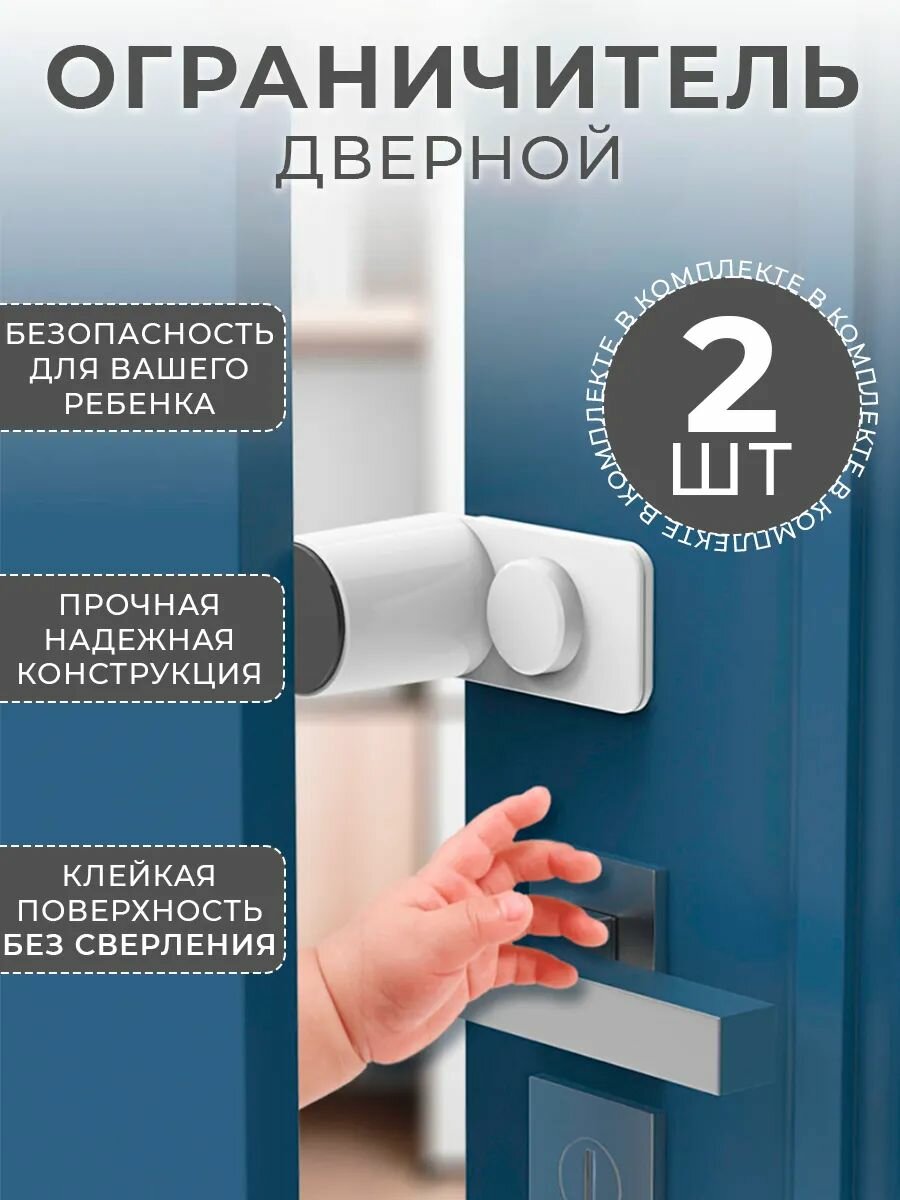 Ограничитель стоппер для двери от детей 2шт