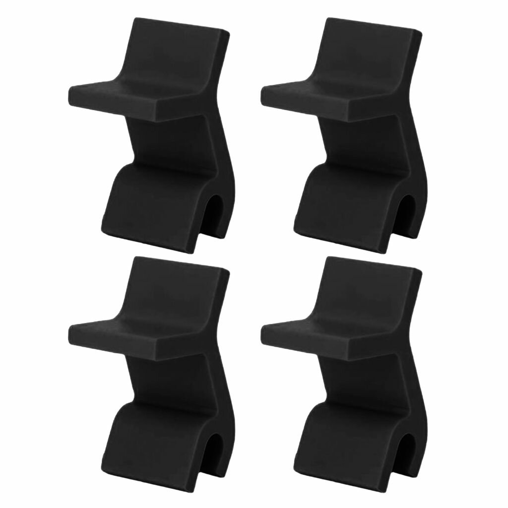 Прочные пластиковые подставки для противней для духовки и холодильника с противоскользящей основой, Черный