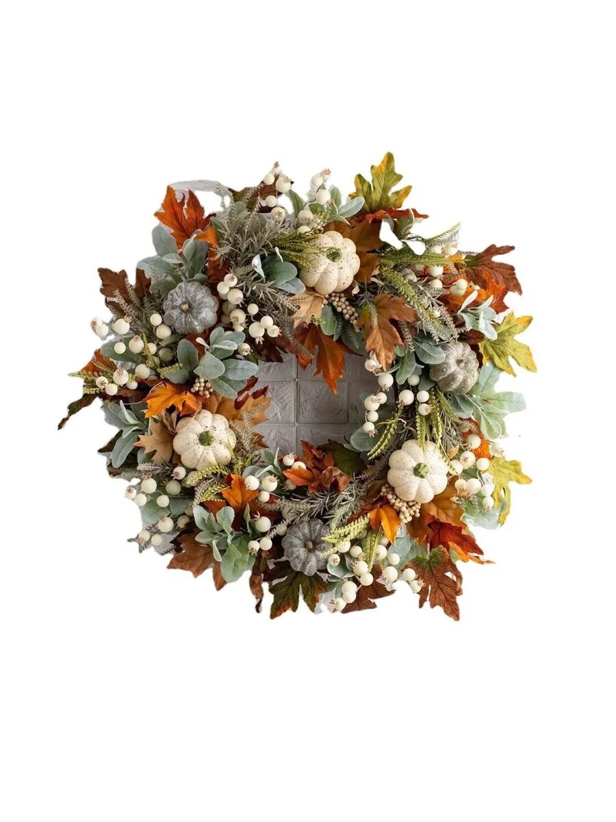 Хэллоуин День благодарения Рождественское украшение стен Гирляндой из морозных листьев Тыквы Осенняя гирлянда Подвесное украшение двери