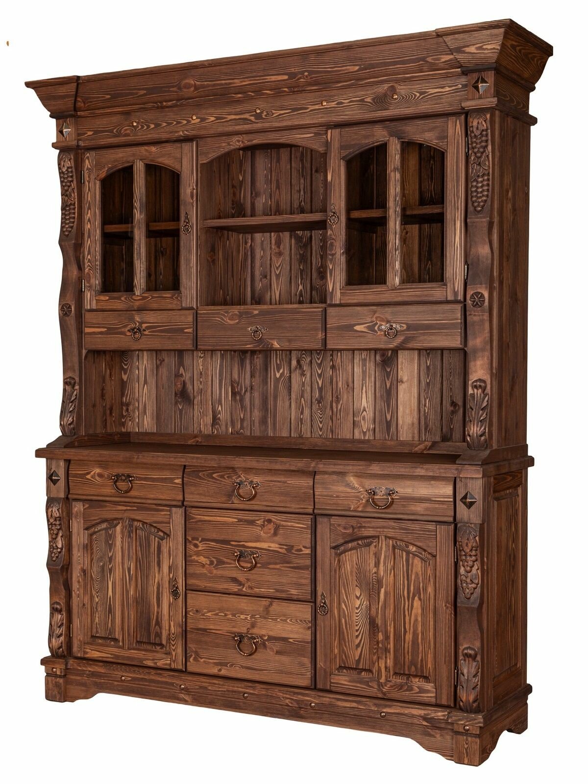 Буфет Викинг GL-05/1-1 с 5-ю ящиками из массива сосны (орех)